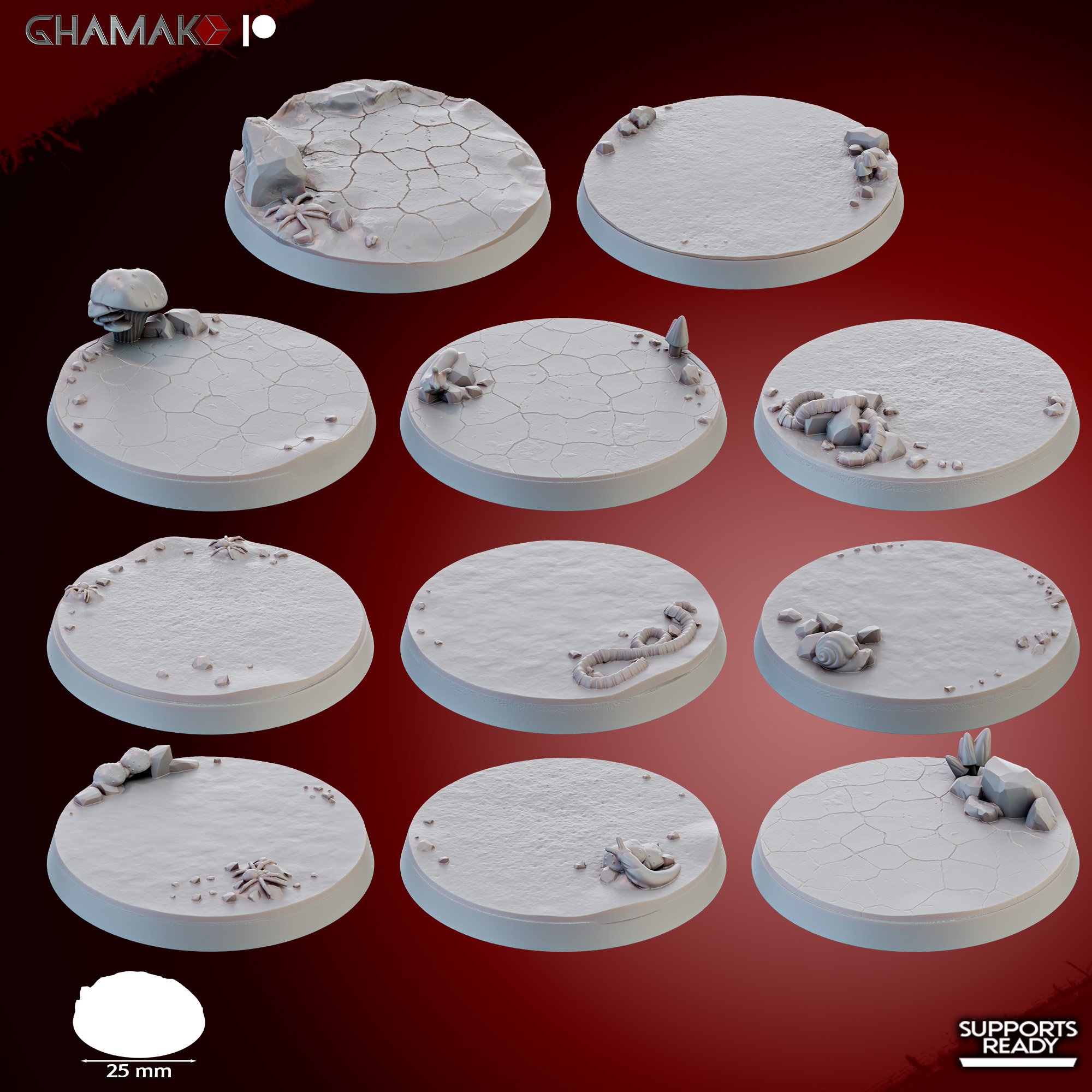 GOBLINS – 25MM DEATH CUPS BASES (11U) – Wargame Exclusive Fantasy