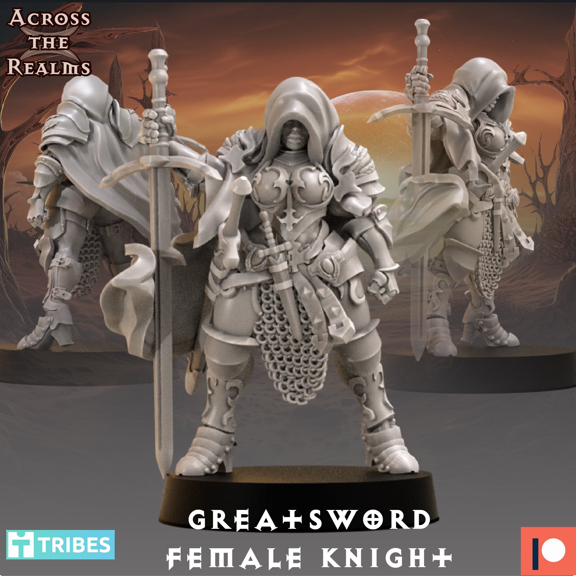 KNIGHTS – FEMALE GREATSWORD – Wargame Exclusive Fantasy