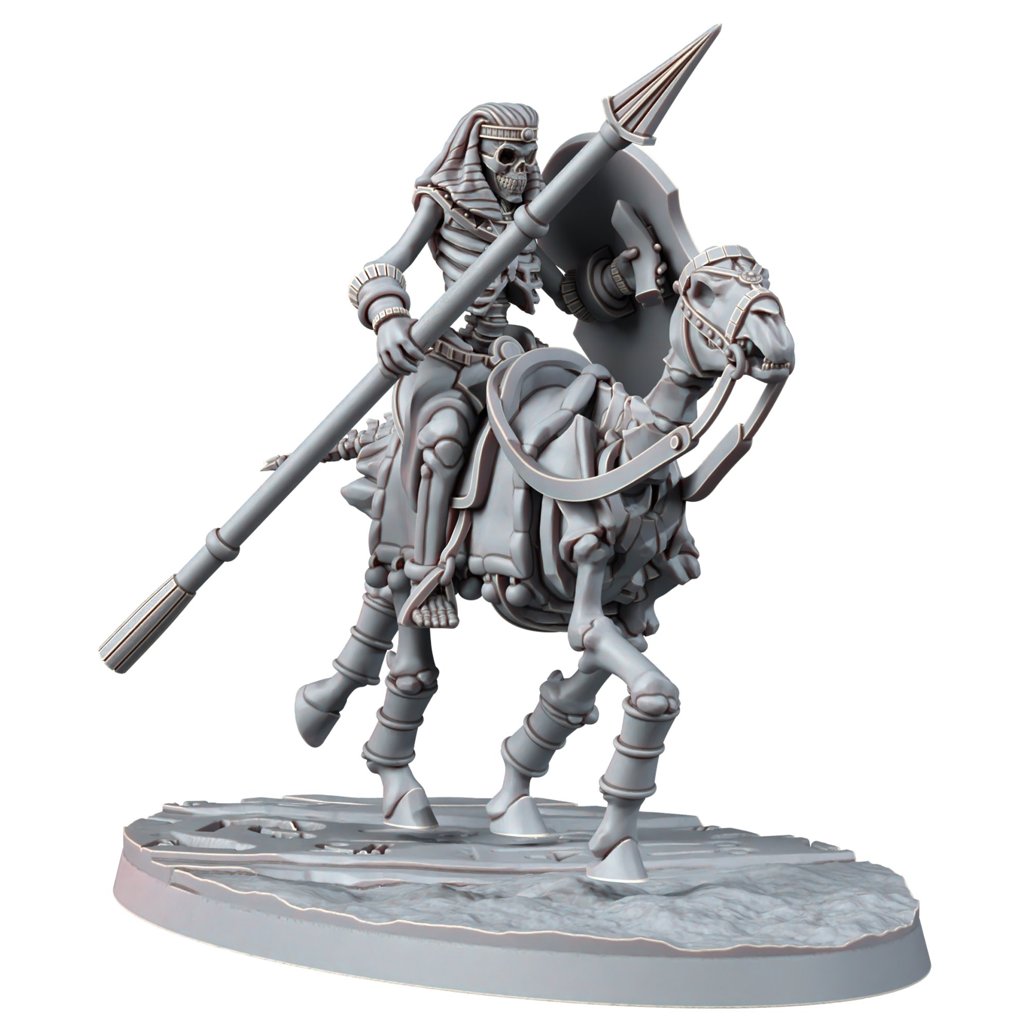 SKELETONS – SAND SKELETON HORSEMEN (5U) – Wargame Exclusive Fantasy
