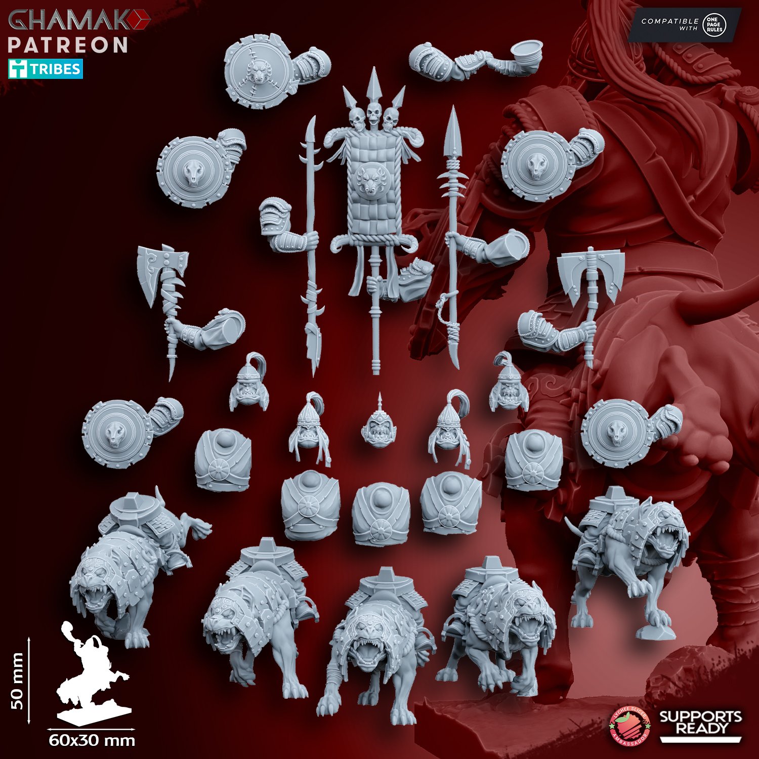 ORCS – GREY WARG RIDERS (5U) – Wargame Exclusive Fantasy