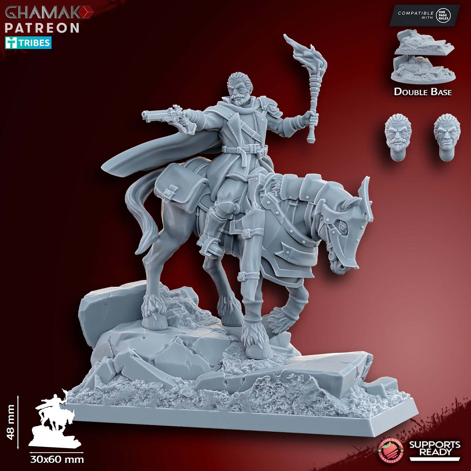 HUMANS – MALE WITCH HUNTER ON HORSE – Wargame Exclusive Fantasy